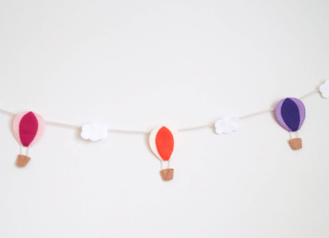 Hot Air Balloon Garland / Felt Balloon Garland - Etsy