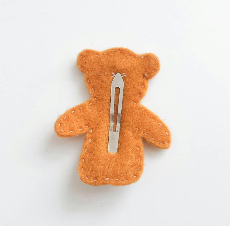 Teddy Bear Felt Hair Pin - Etsy