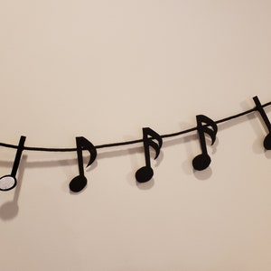 Music Note Felt Garland Piano Room Decor | Etsy