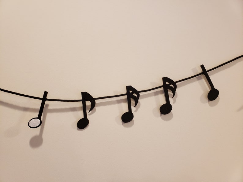 Music Note Felt Garland Piano Room Decor | Etsy