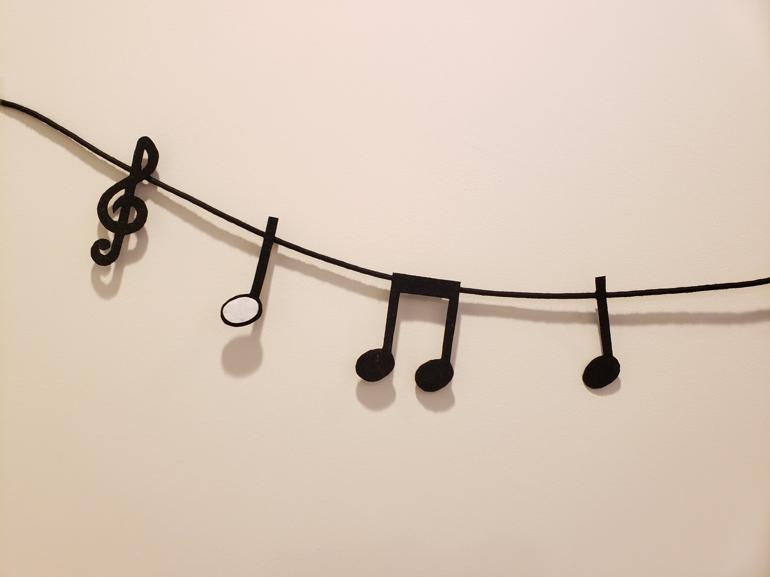 Music Note Felt Garland Piano Room Decor - Etsy