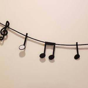 Music Note Felt Garland Piano Room Decor - Etsy