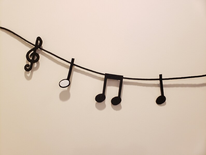 Music Note Felt Garland Piano Room Decor - Etsy