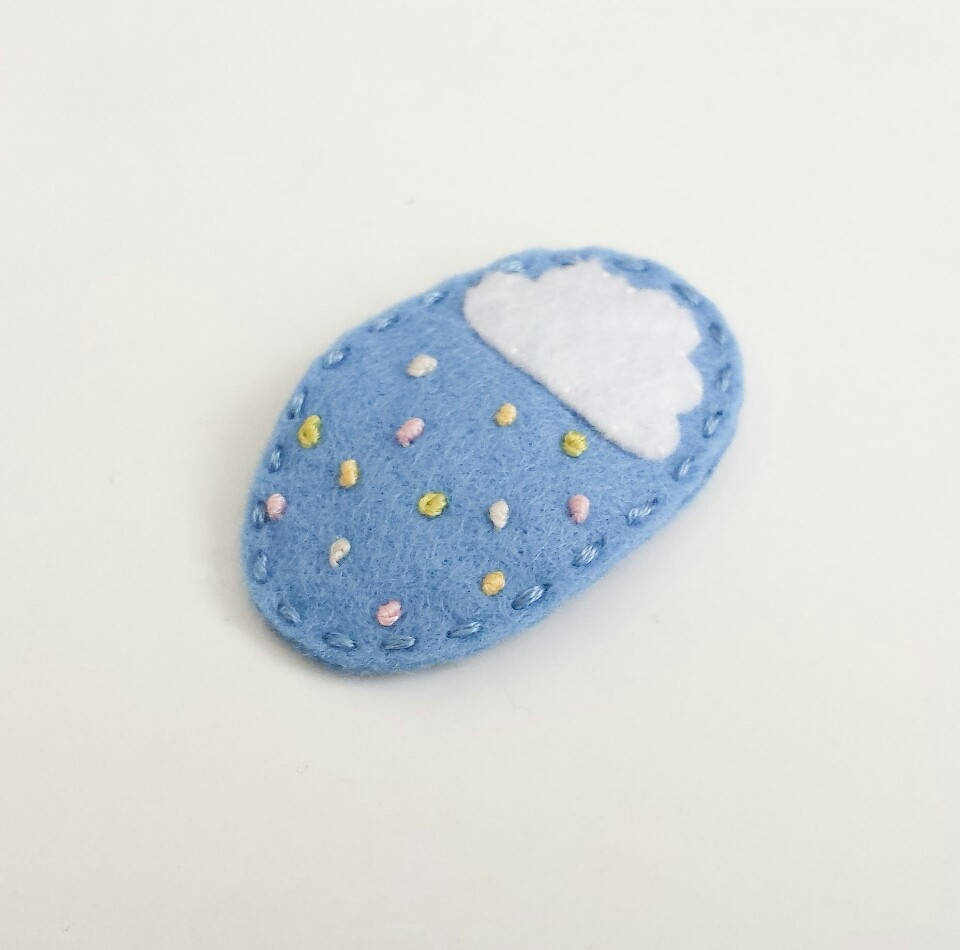 Colorful Rain / Rainy Day Felt Hair Pin - Etsy