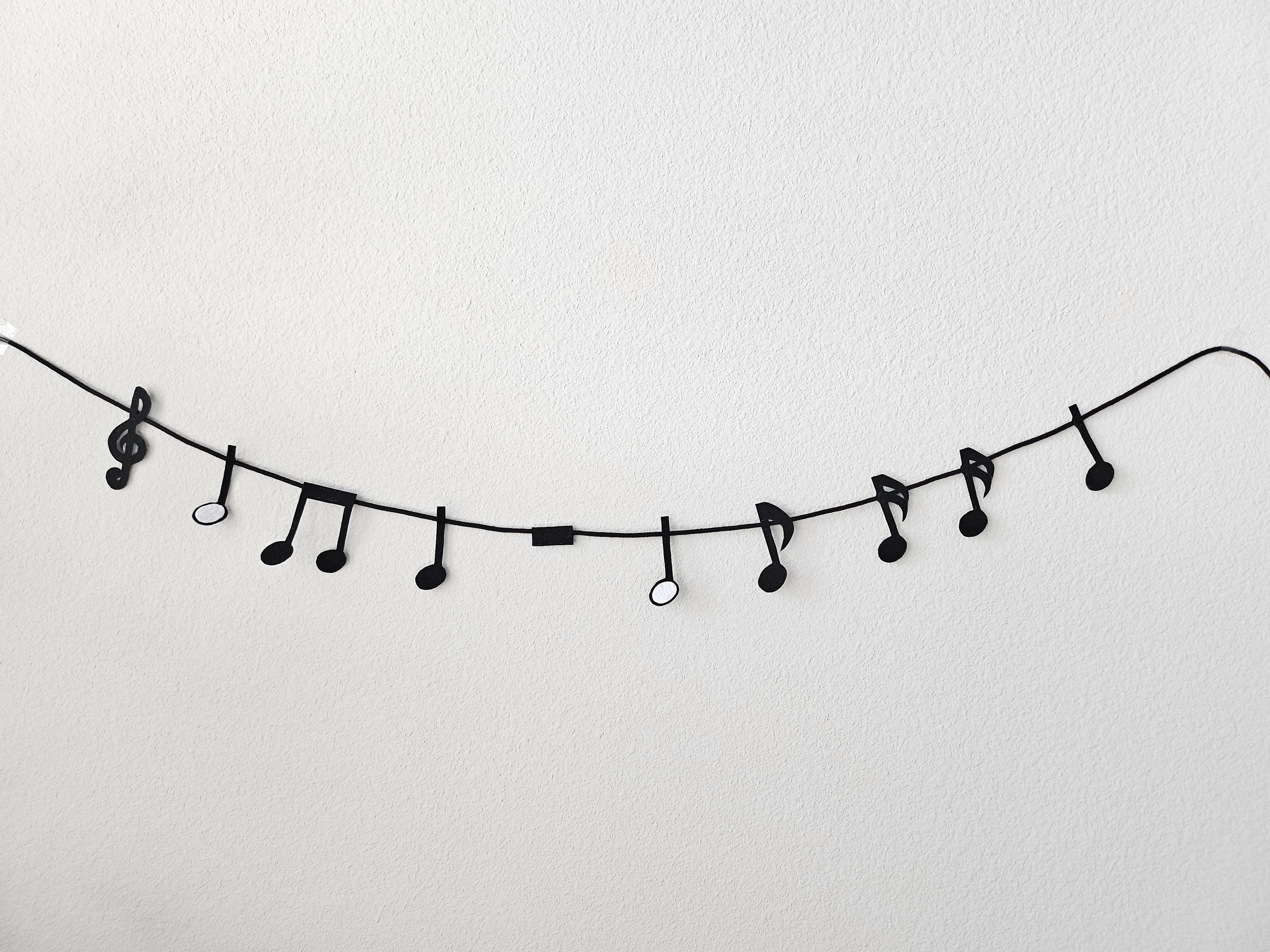 Music Note Felt Garland - Piano Room Decor - Etsy