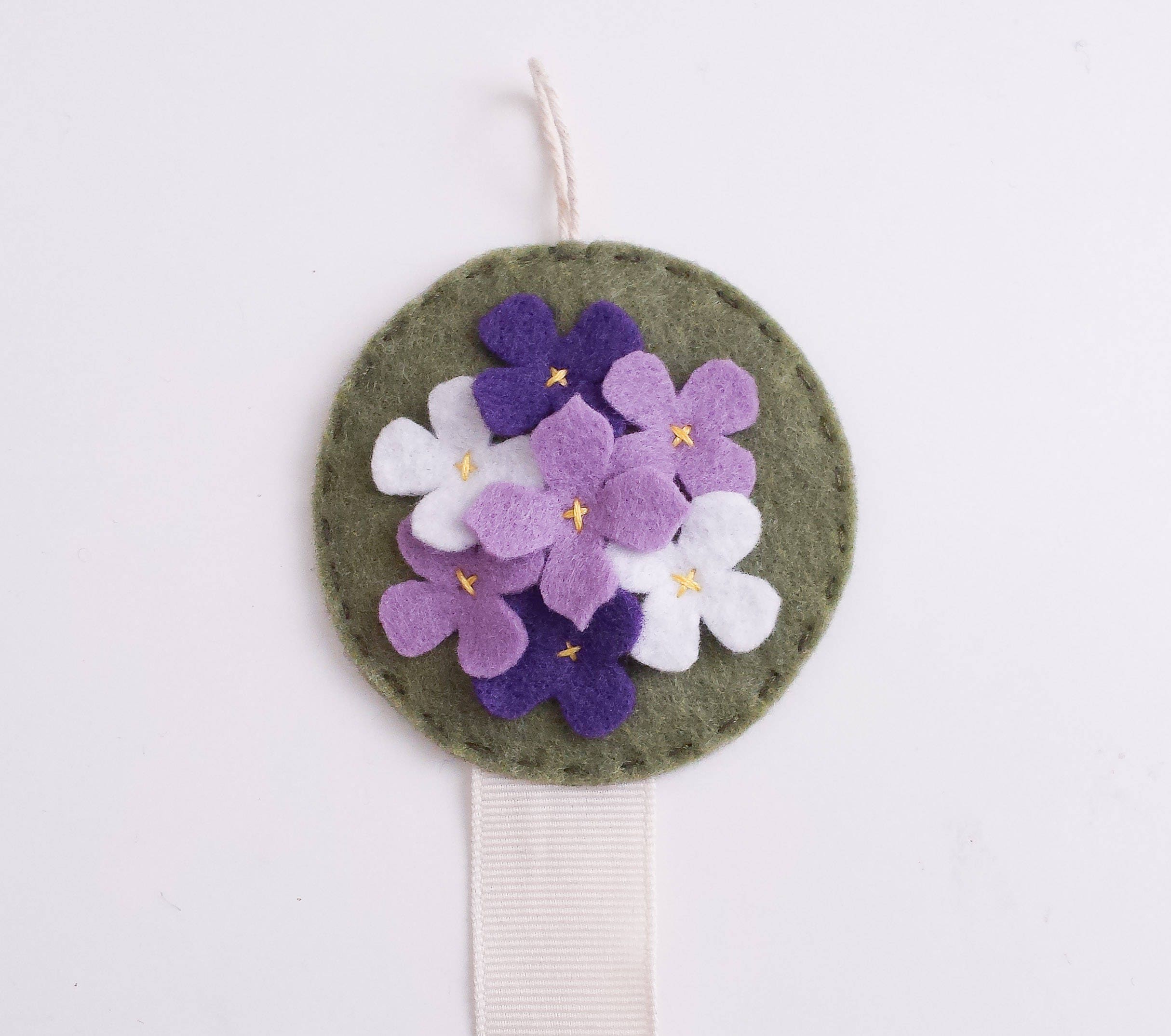 Felt Lavender Flowers Hair Pin Holder / Felt Hair Clip Holder - Etsy