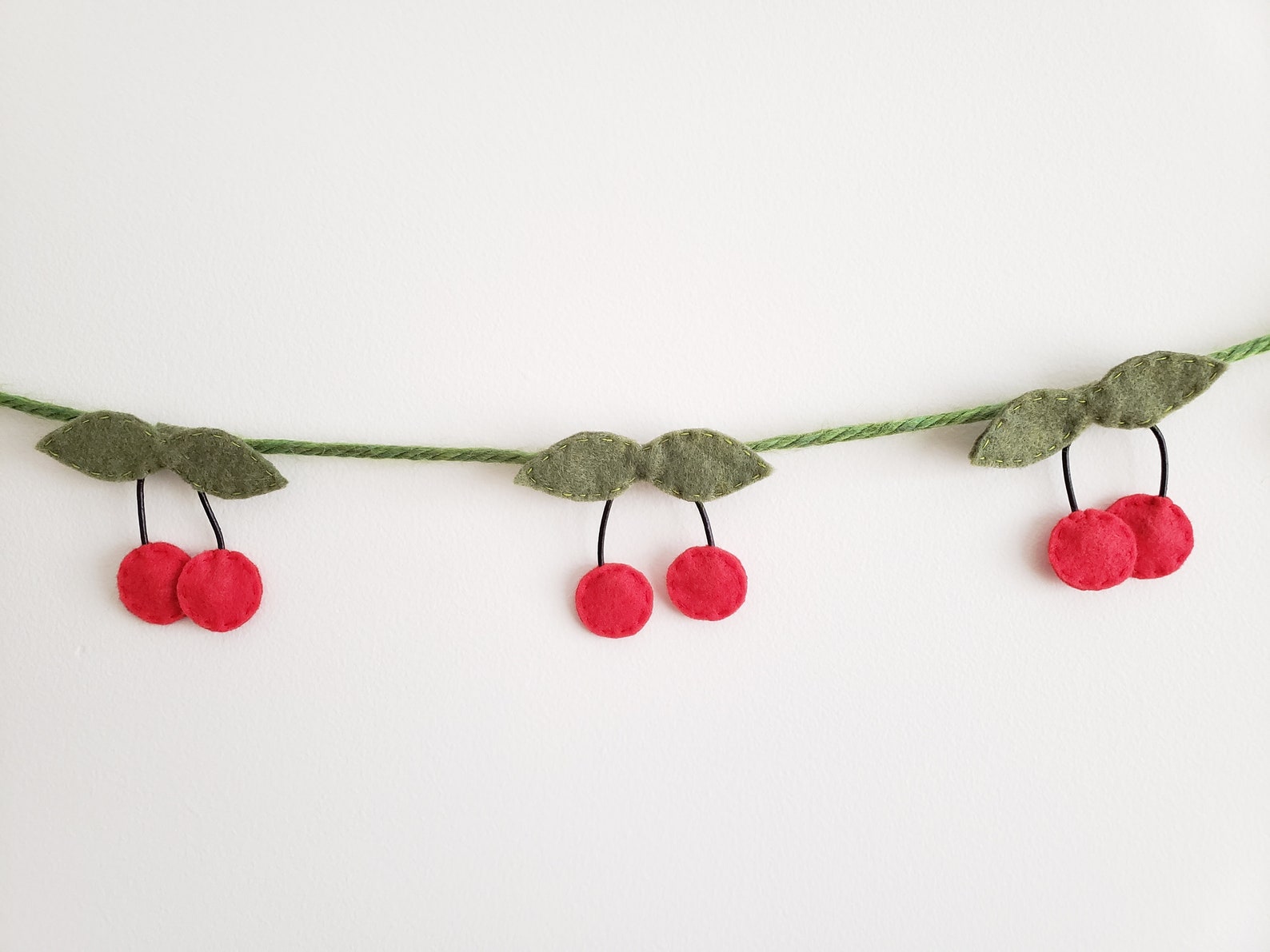 Red Cherry Felt Garland | Etsy