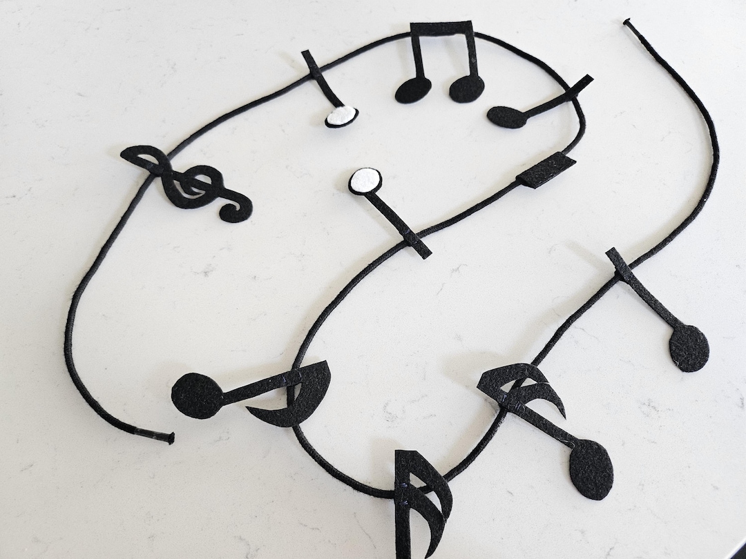 Music Note Felt Garland - Piano Room Decor - Etsy
