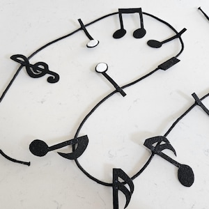Music Note Felt Garland - Piano Room Decor - Etsy