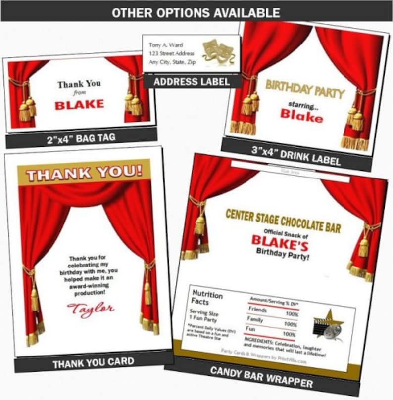 Theatre Acting Ticket Invitation, Printable With Printed Option, Girl ...