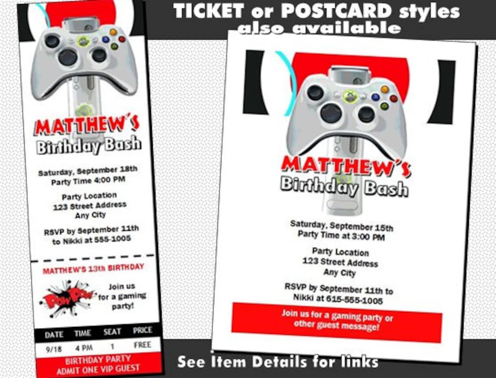 Xbox Video VIP Pass Birthday Party Invitation Printable - Etsy