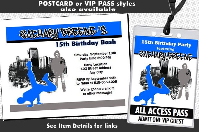 Hip Hop Ticket Invitation Printable With Printed Option - Etsy