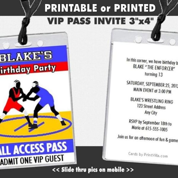 Wwe Birthday Invitations - Etsy