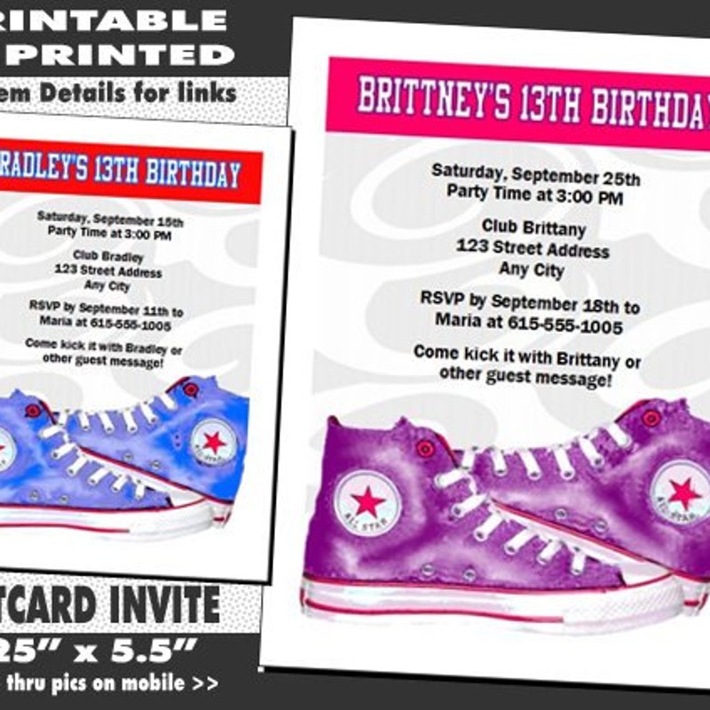 Shoe Invitations - Etsy