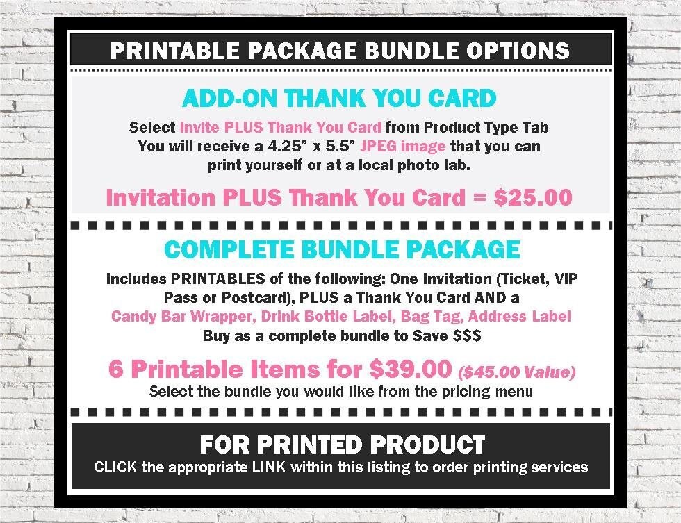 Theatre Acting Ticket Invitation, Printable With Printed Option, Girl ...