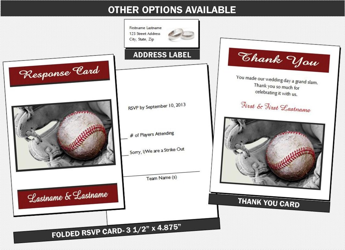 Baseball Wedding Ticket Invitations Set of 12 Admit One - Etsy