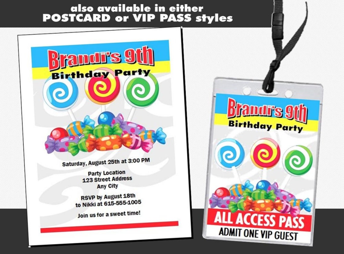 Candyland Ticket Invitation Printable With Printed Option - Etsy India