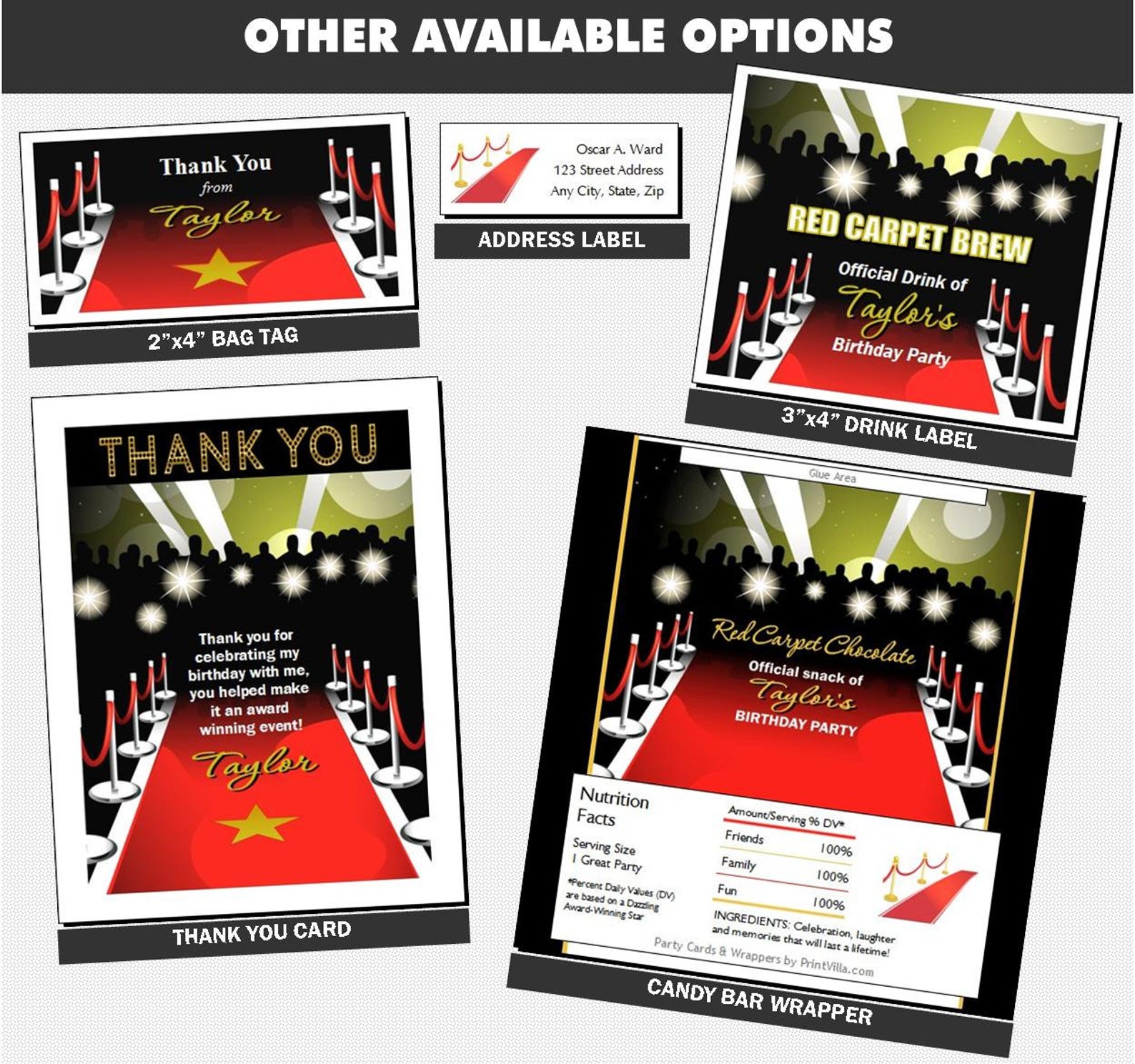 Red Carpet Paparazzi VIP Pass Birthday Party Invitations - Etsy