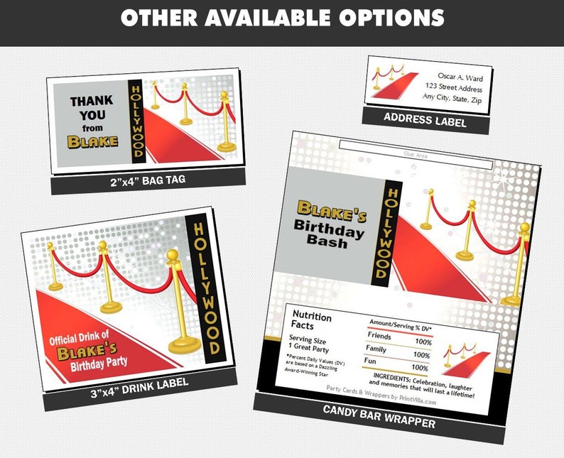 Red Carpet Oscar Awards Party VIP Pass Invitation, Printable With ...