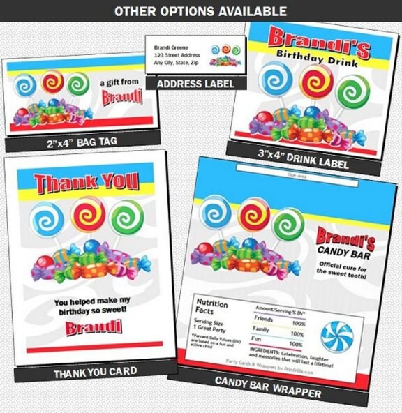 Candyland Ticket Invitation, Printable With Printed Option, Girl or Boy ...