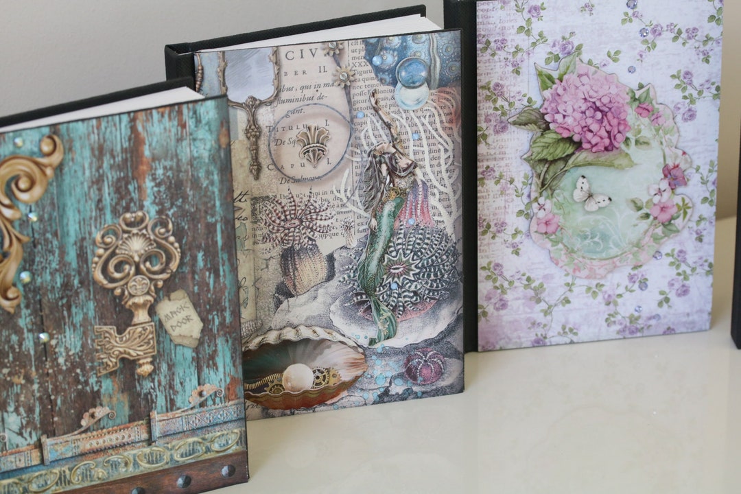 A6 Drawing Notepads Decorated With Patterned Papers and Swarovski ...