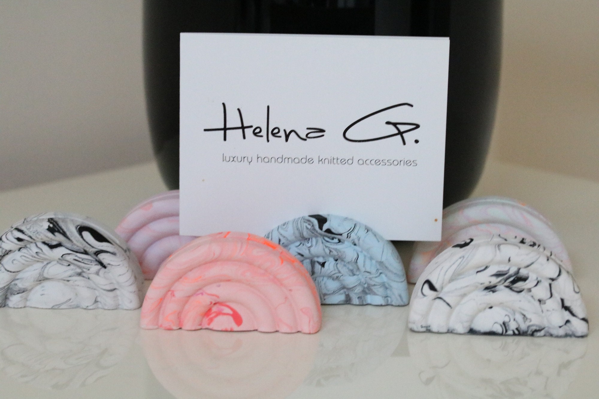 Jesmonite Mini Rainbow Holder, Photo Holder, Polaroid Holder, Menu ...