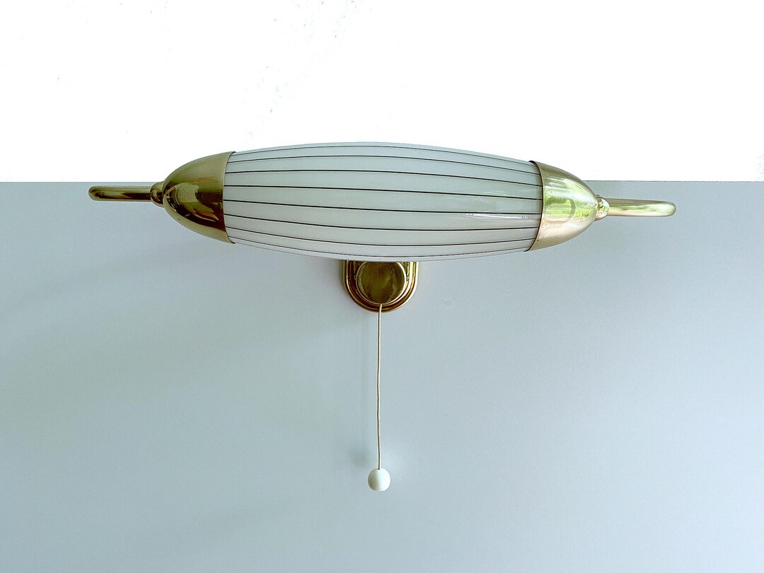 Stunning Art Deco Lamp, Zeppelin Design, Vintage Retro Light Sconce ...