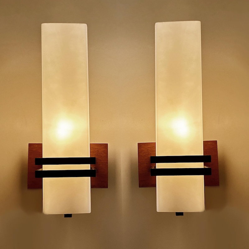 Teak Pair Wall Sconce - Etsy
