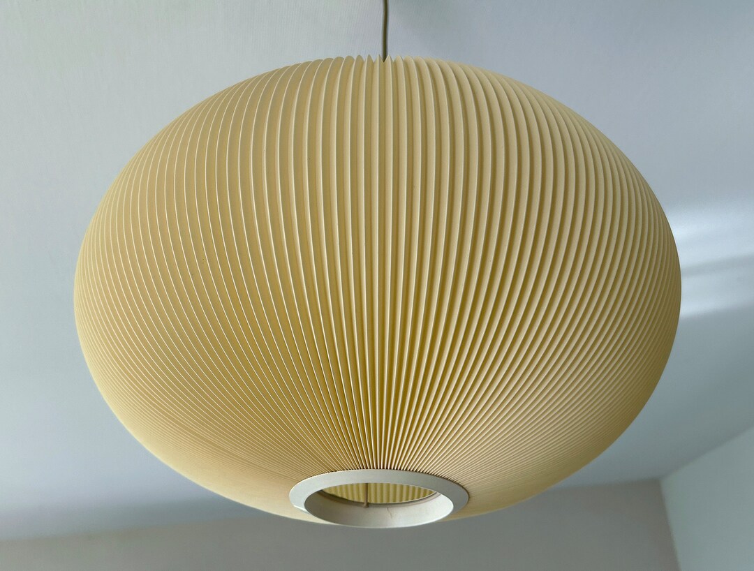 Vintage Cocoon Pendant Light, Pleated Shade Lighting Fixture Ceiling ...