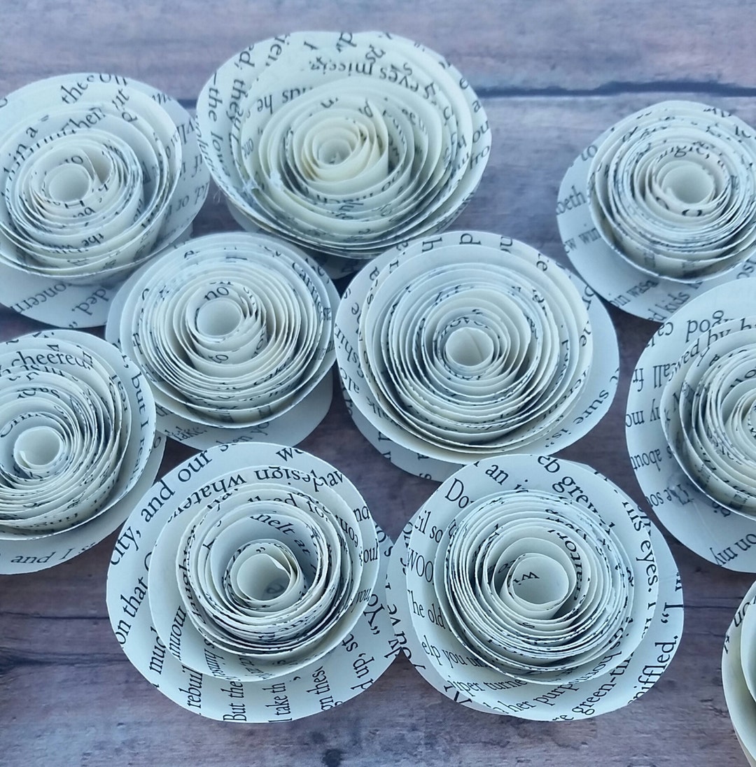 Book Pages Roses-wedding Table Decor-set of 20 Flowers-book - Etsy