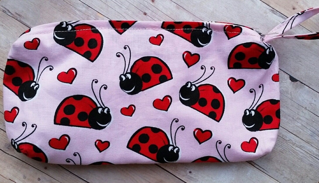 Ladybug Zipper Pouch Lady Bug Pencil Holder Make up Bag | Etsy
