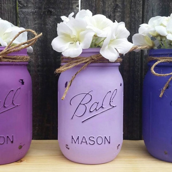 Purple Mason Jars - Etsy