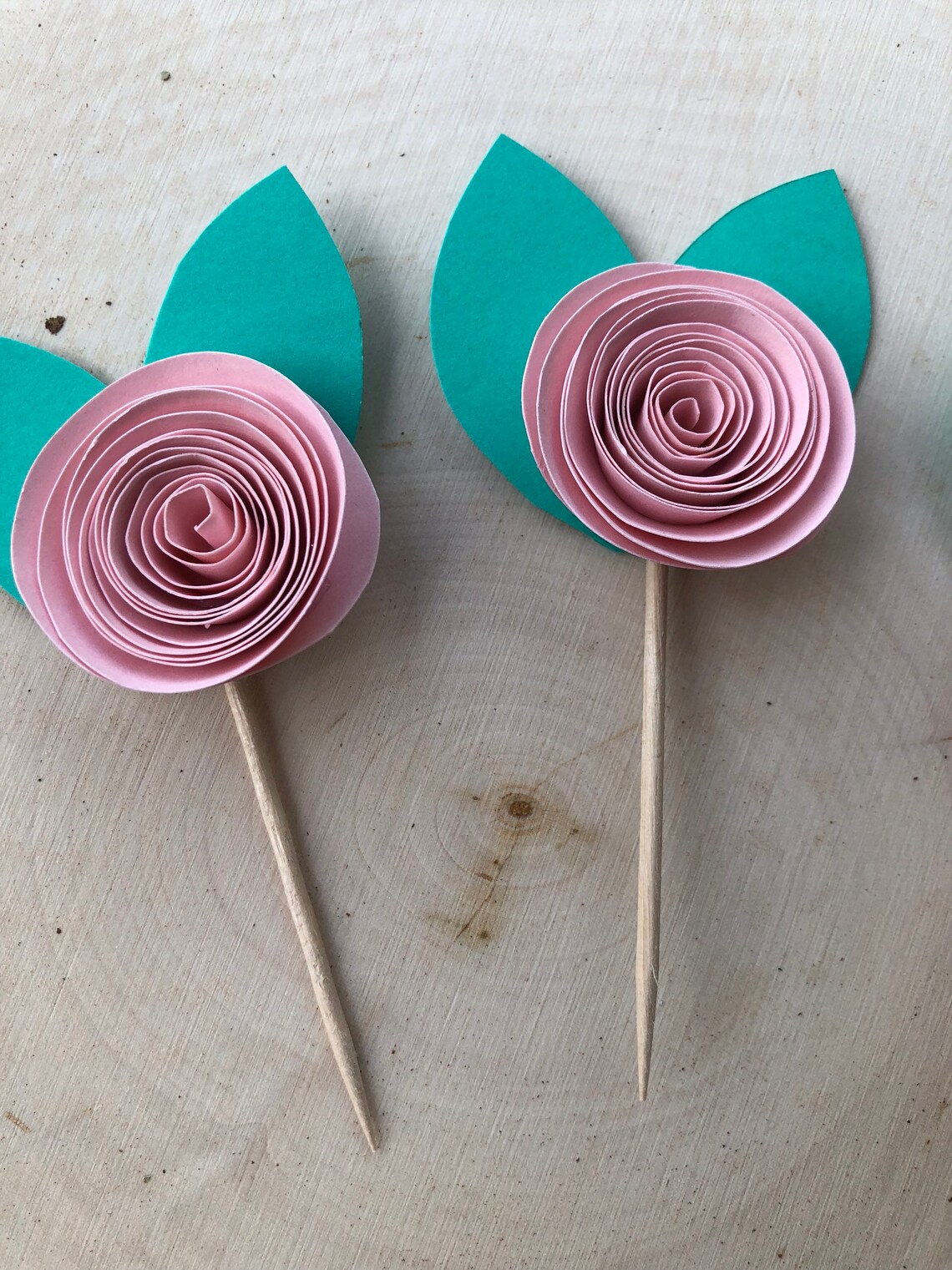 Rose Cupcake Toppers-flower Cupcake Topper-cupcake - Etsy