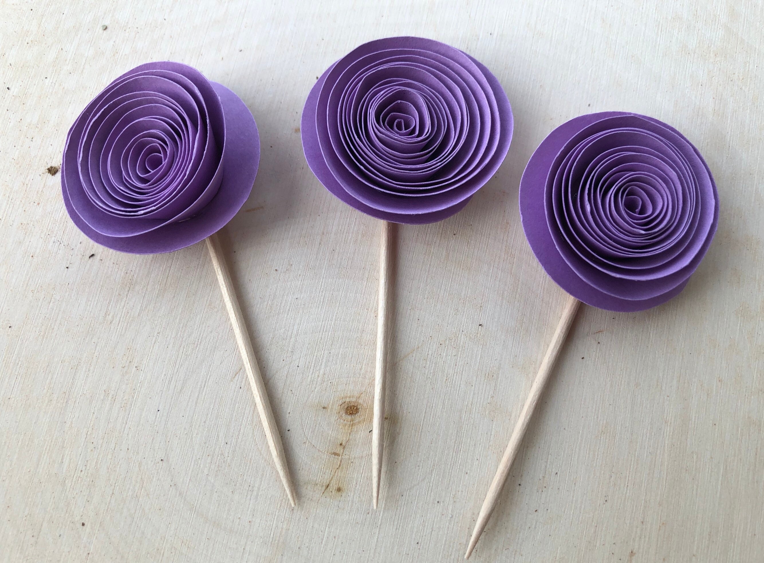 Rose Cupcake Toppers-flower Cupcake Topper-cupcake Toppers-appetizer ...