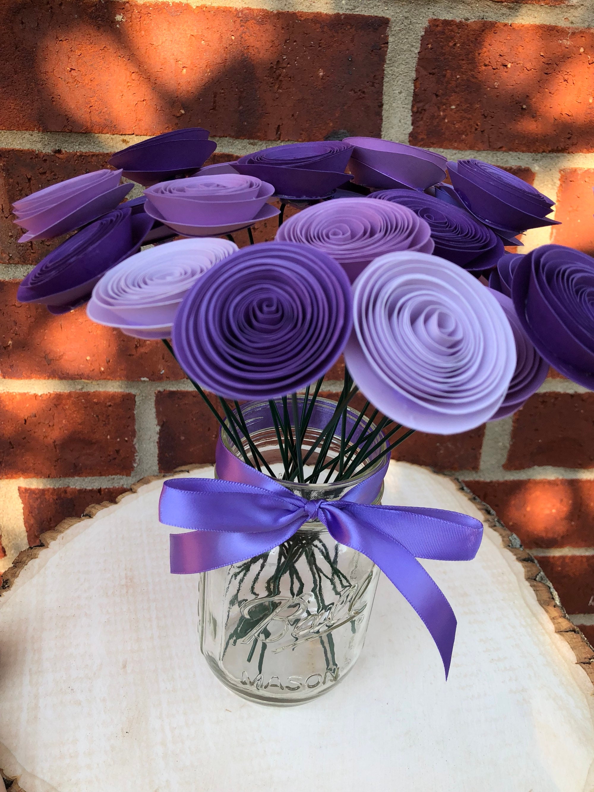 Purple Paper Flowers Wedding Table Decorations Purple Wedding paper ...
