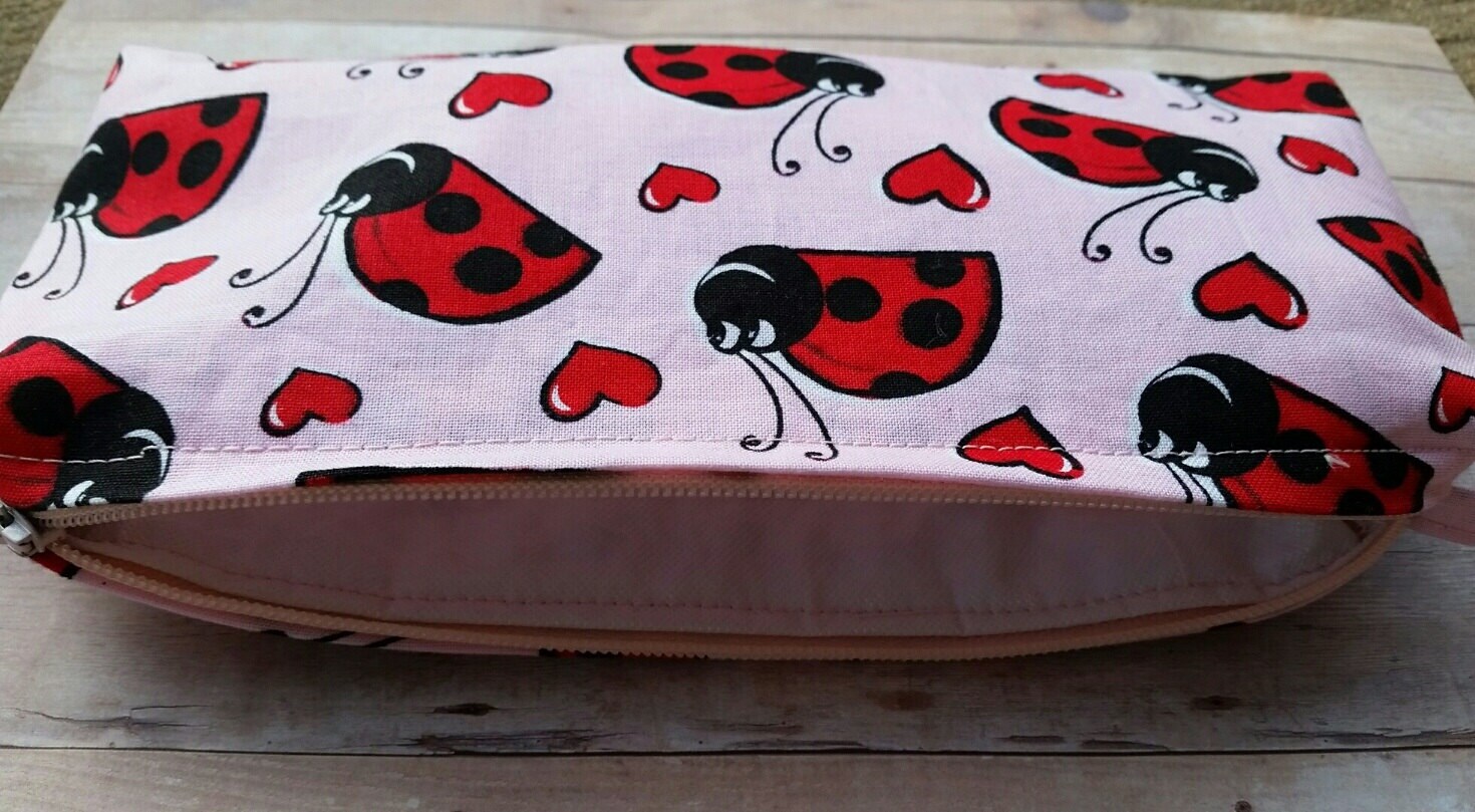 Ladybug Zipper Pouch Lady Bug Pencil Holder Make up Bag | Etsy