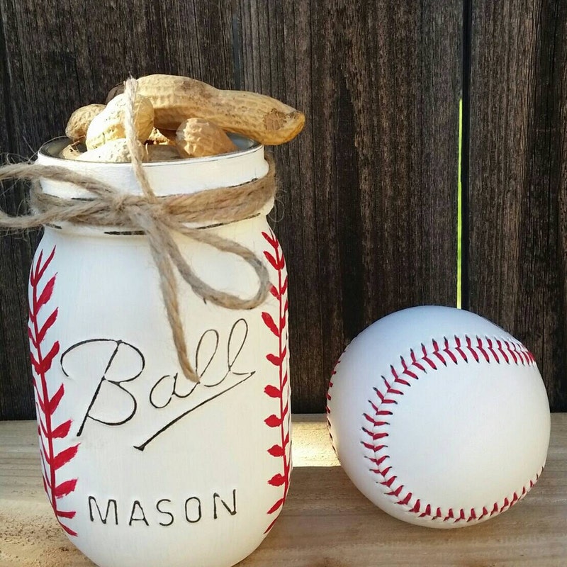 Baseball Mason Jar - Etsy