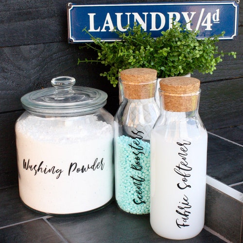 Laundry Room Labels Utility Decals Washing Powder Fabric - Etsy