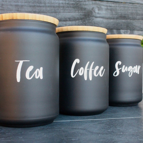 Tea Coffee Sugar Labels // Pantry Organisation Decals // - Etsy