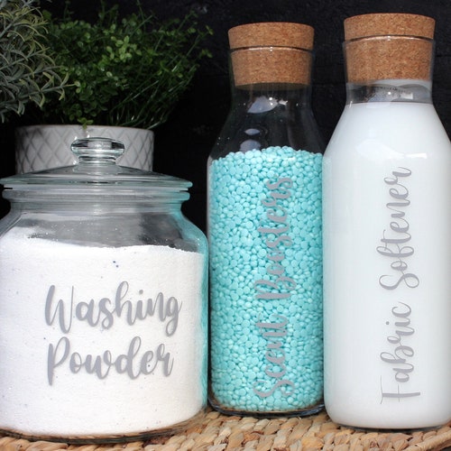 Laundry Room Labels Utility Decals Washing Powder Fabric | Etsy