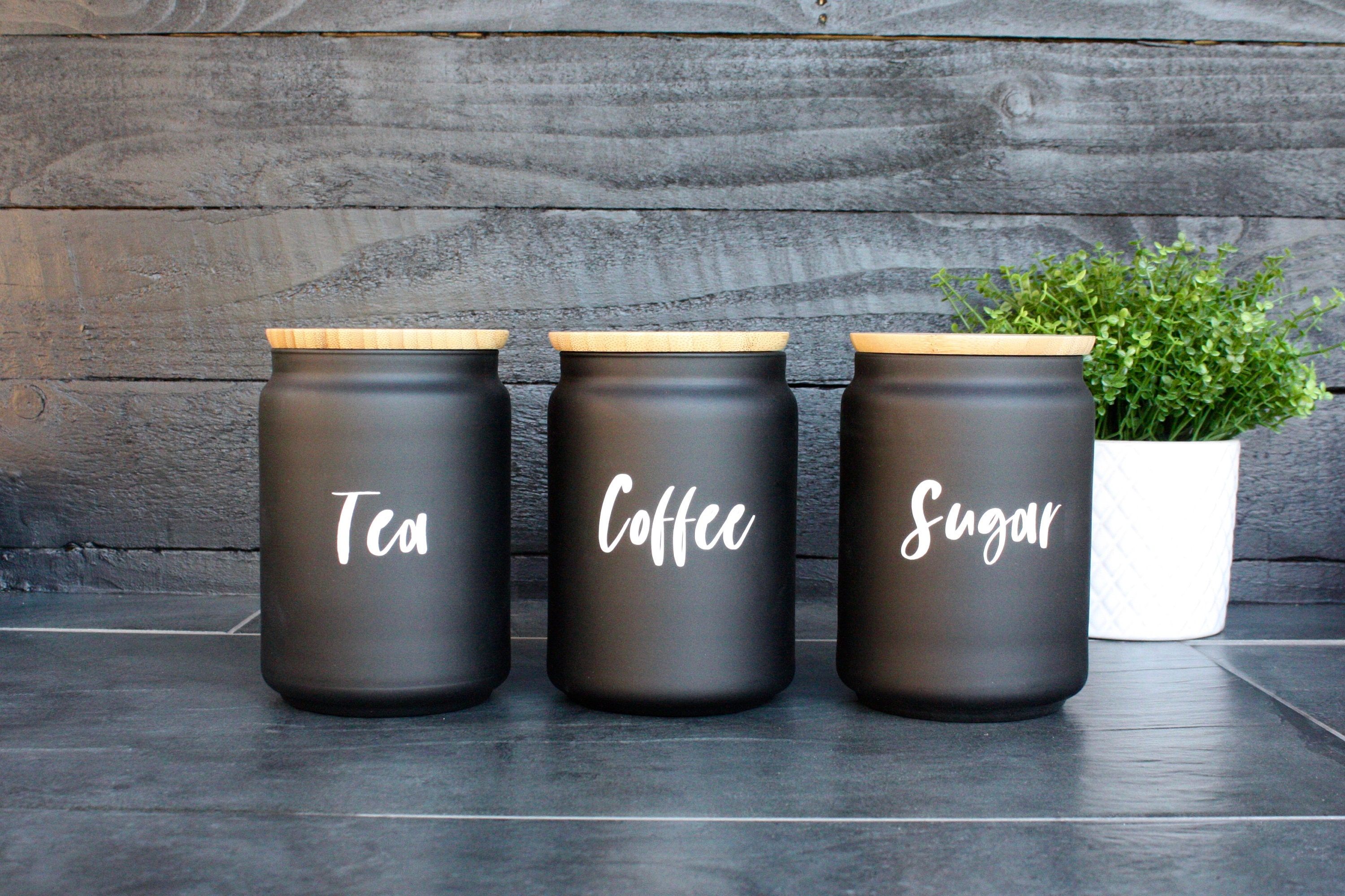 Tea Coffee Sugar Storage Jar Labels Hot Drink Decals | Etsy