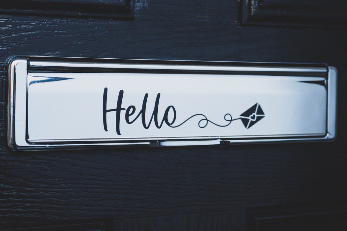 Letterbox Label, Vinyl Decal, Postbox Front Door Sticker, Hello - Etsy UK