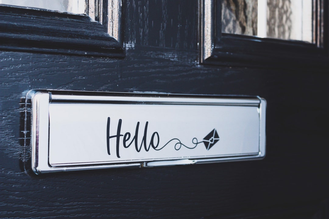 Letterbox Label, Vinyl Decal, Postbox Front Door Sticker, Hello - Etsy