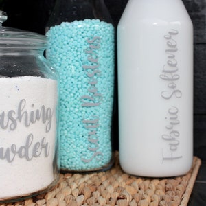 Laundry Room Labels - Utility Decals - Washing Powder, Fabric Softener ...