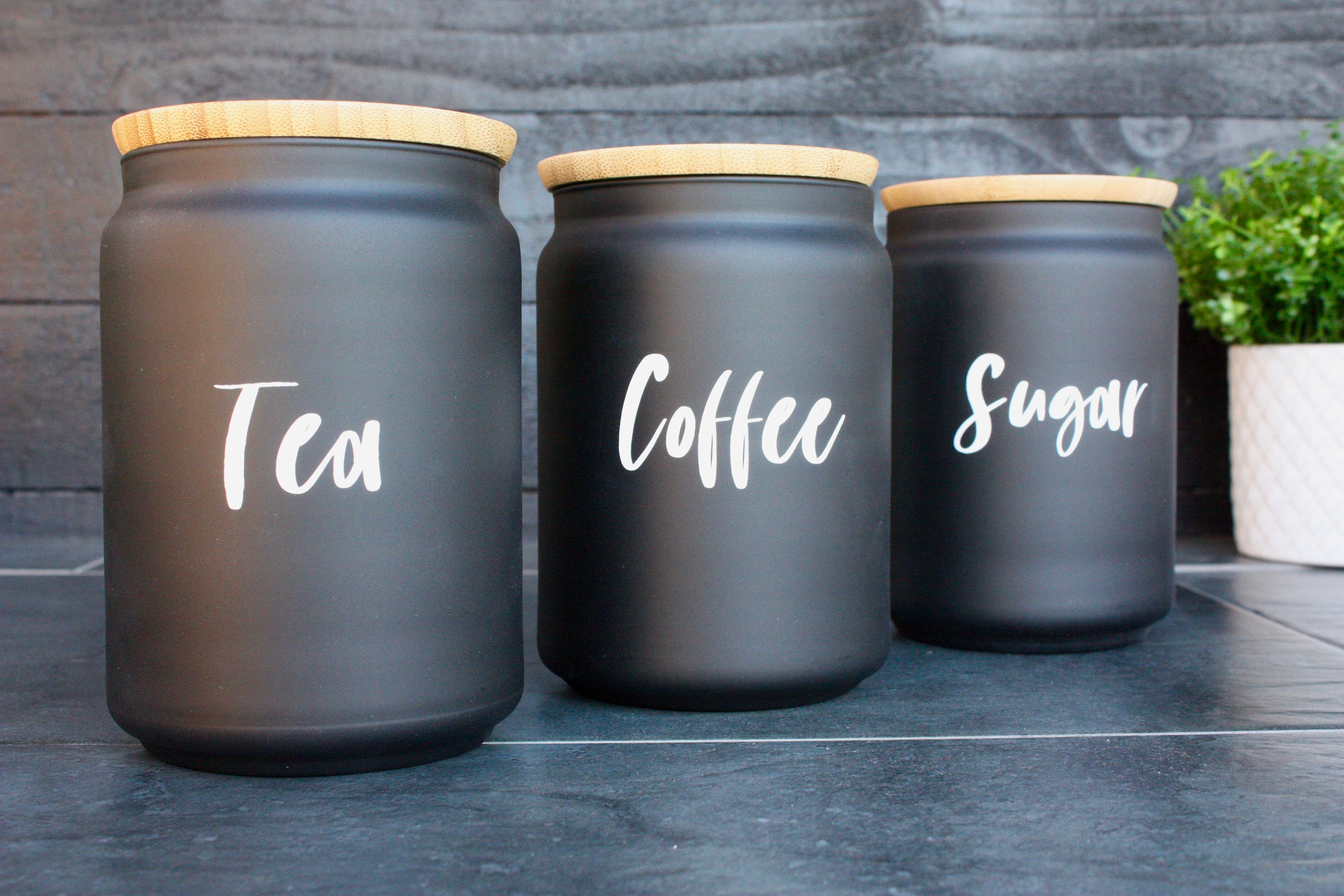 Tea Coffee Sugar Storage Jar Labels Hot Drink Decals | Etsy