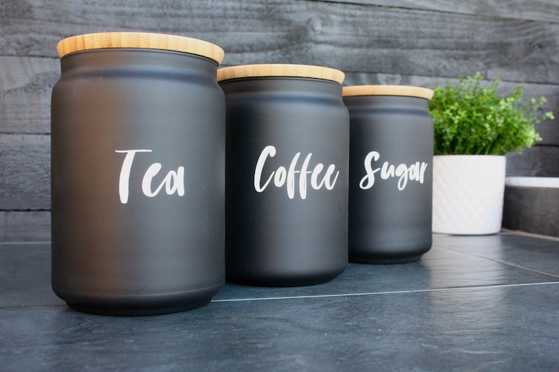 Tea Coffee Sugar Storage Jar Labels Hot Drink Decals | Etsy