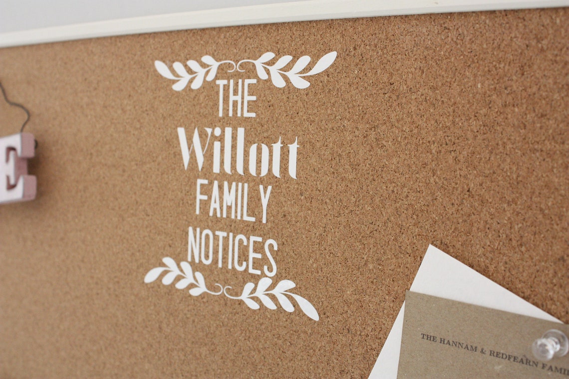 Personalised Family Notice Board Label Label only Available | Etsy