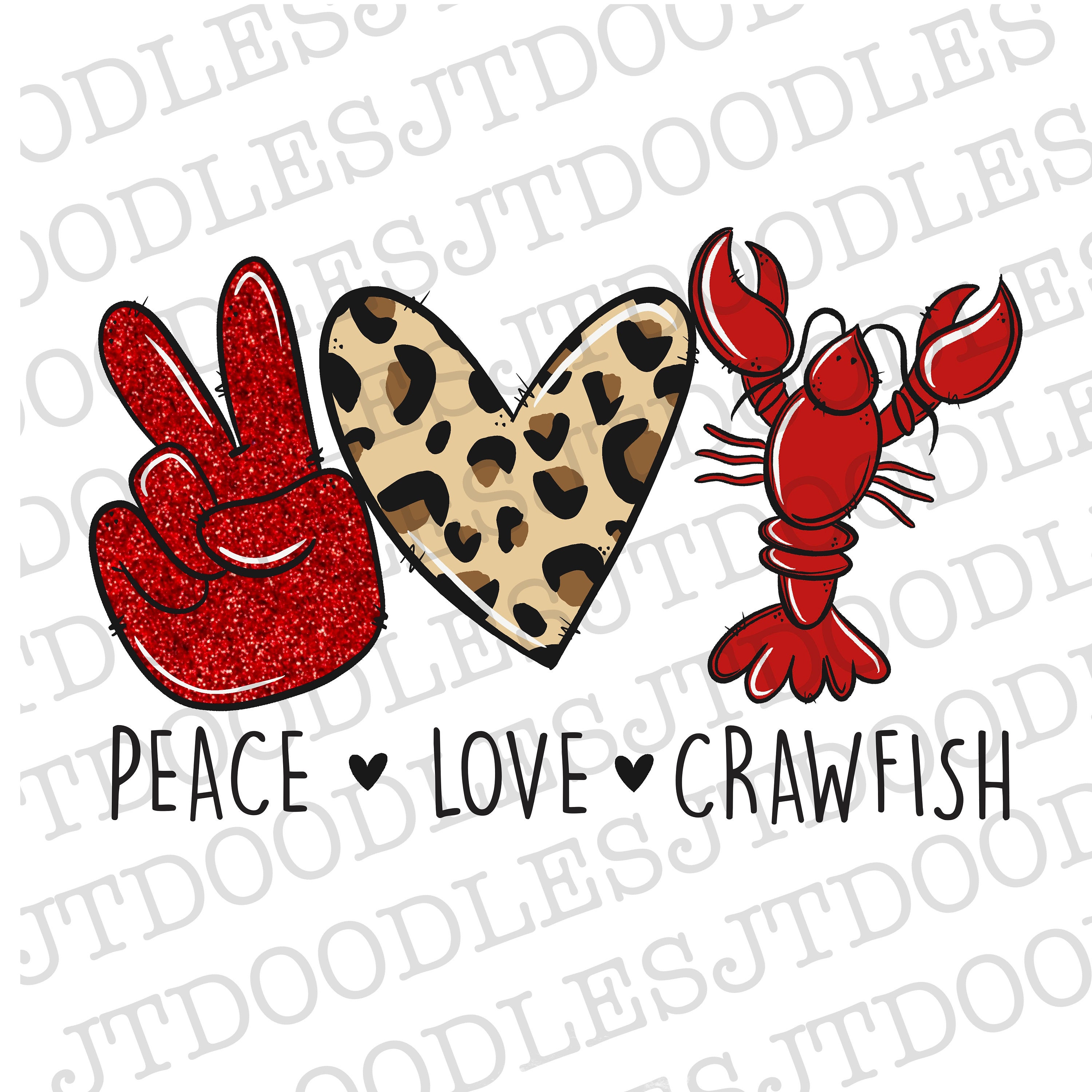 Peace Love Crawfish Sublimation PNG INSTANT DOWNLOAD - Etsy