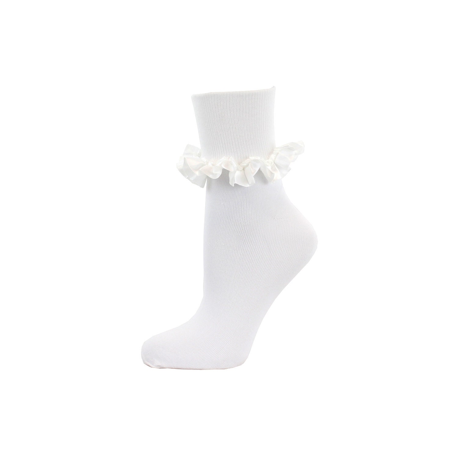 Sunday Afternoon White Ruffle Socks, Embellished Socks, Bobby Socks ...
