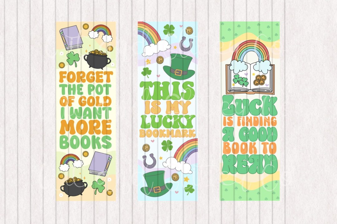 St Patrick's Day Shamrock Bookmarks: Lucky Reader Gift (digital ...